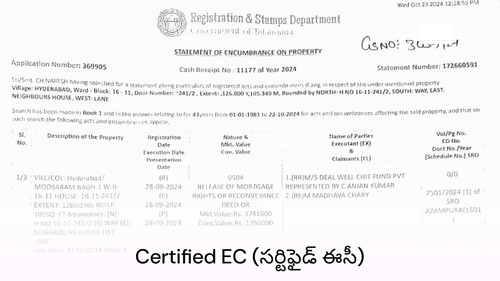 Encumbrance Certificate: Understanding the common terms in Telangana | Landeed